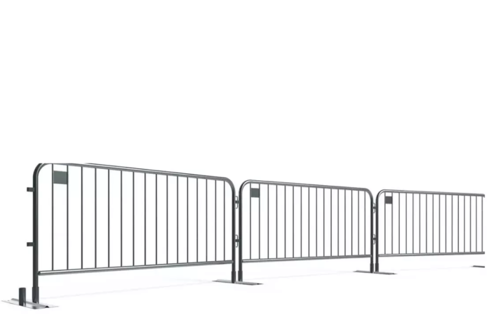 Galvanized And Powder Coated Steel Barricade With Flat Feet