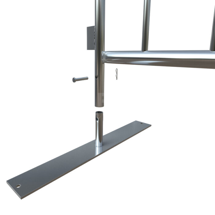 Galvanized And Powder Coated Steel Barricade With Flat Feet