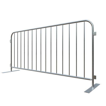 Galvanized And Powder Coated Steel Barricade With Flat Feet