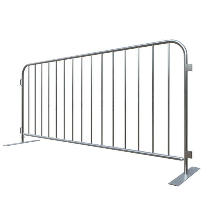 Galvanized And Powder Coated Steel Barricade With Flat Feet