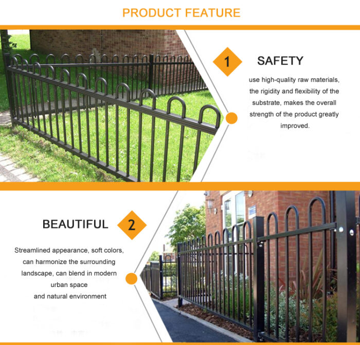 Tubular Bow Top Metal Fencing China Supplier